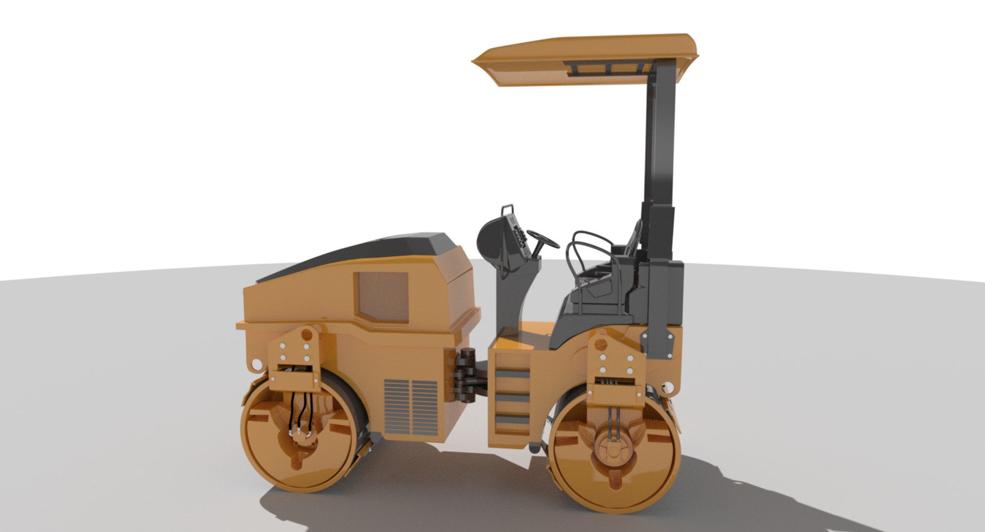 3d Model Of Road Roller Compactor Vehicle