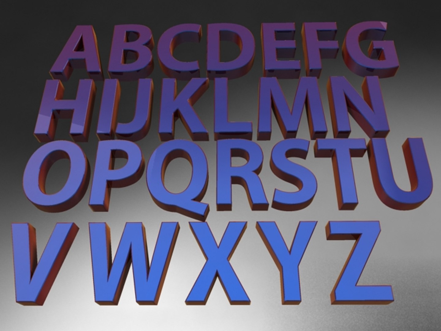3d Model Alphabet Light Scene Colour