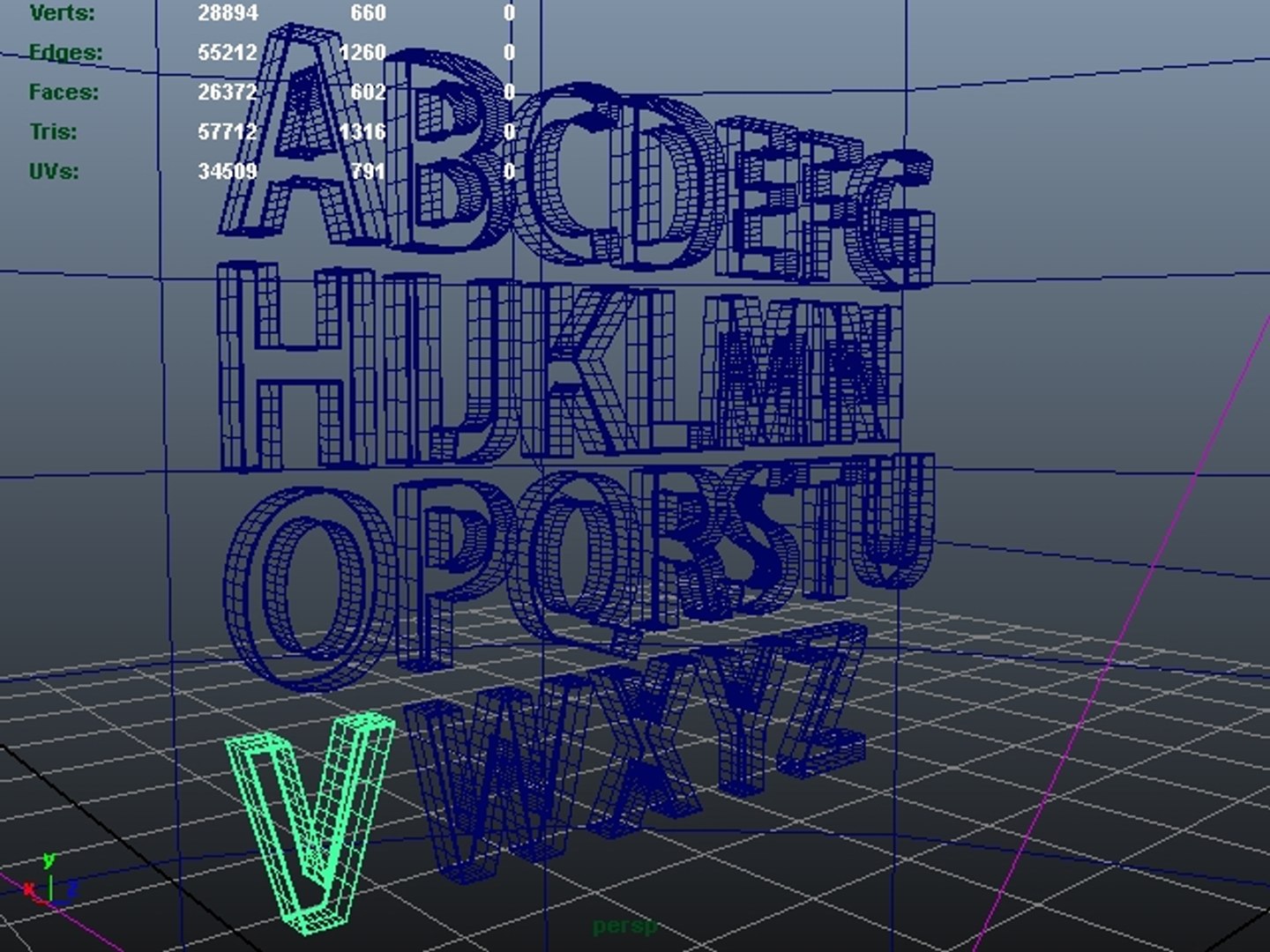 3d Model Alphabet Light Scene Colour