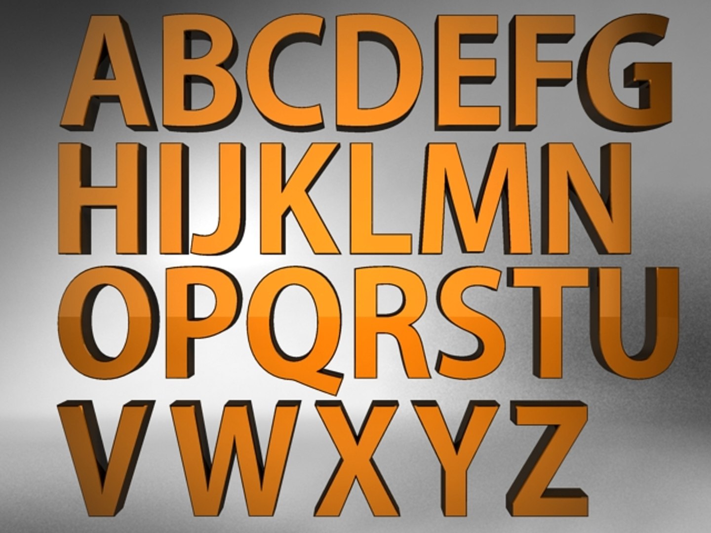 3d Model Alphabet Light Scene Colour