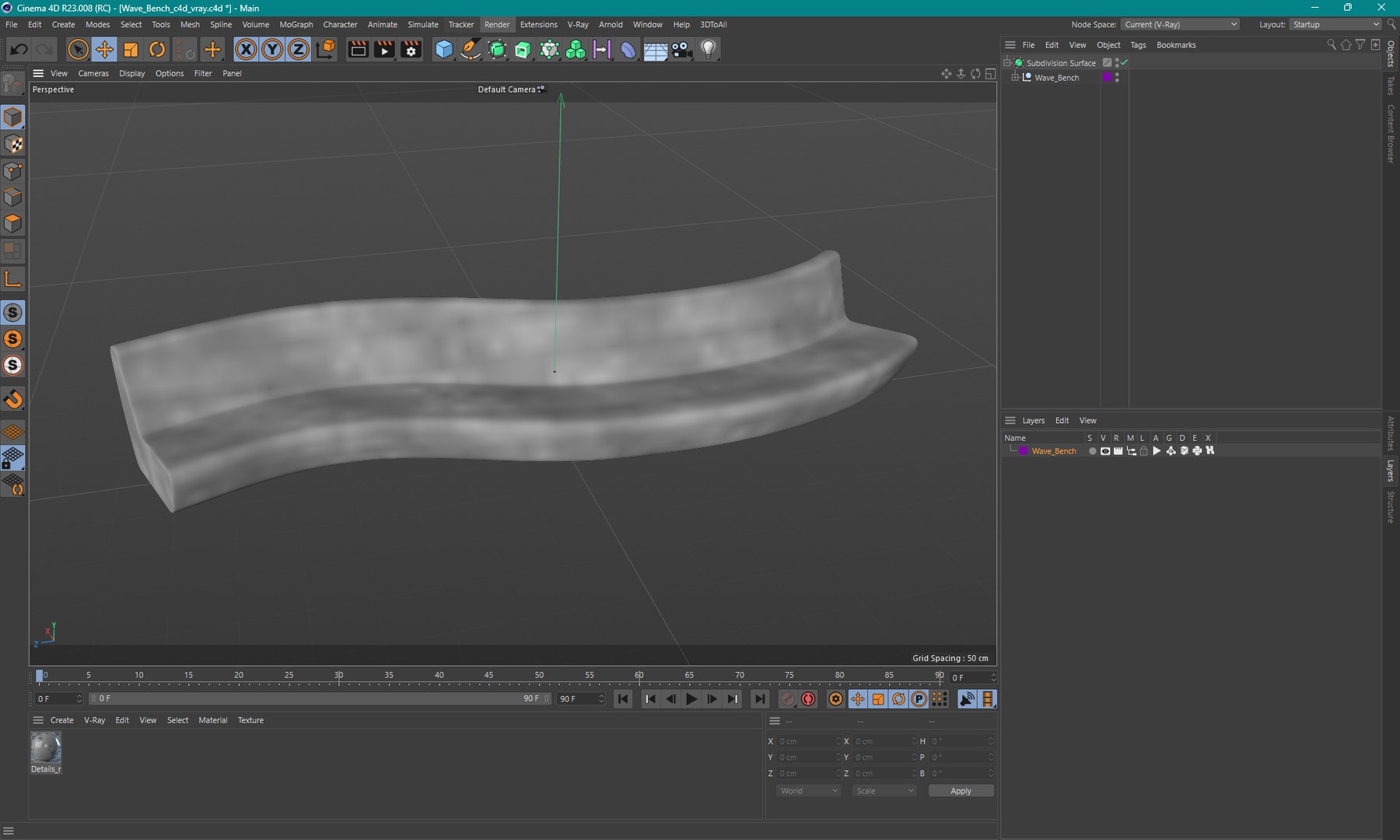 Wave Bench 3D Model - TurboSquid 2309995