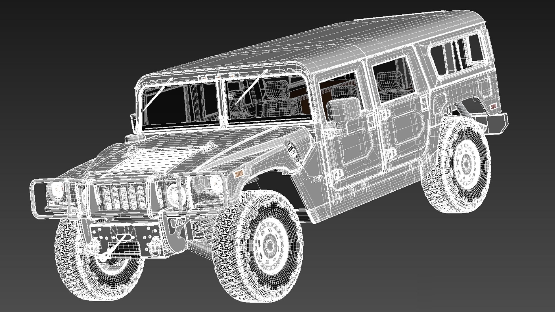 hummer h1 1992 3d model