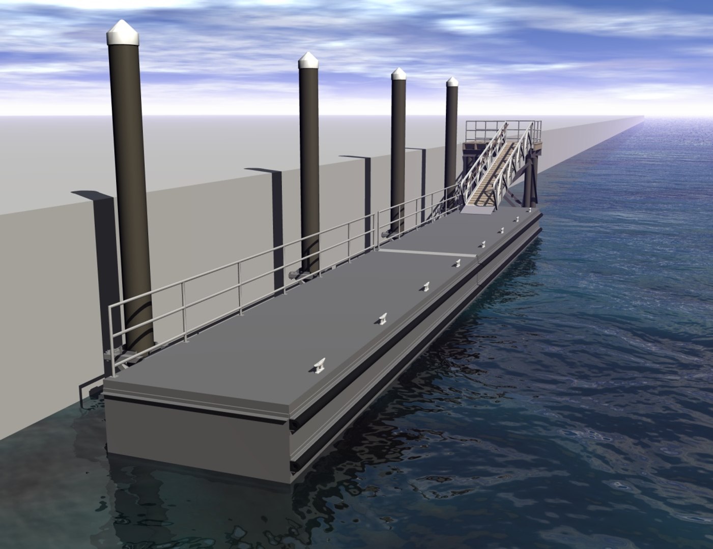 Marine Floating Dock 3d 3ds