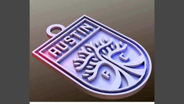 modelo 3d Keychan del logotipo del Austin FC Club imprimible y ...
