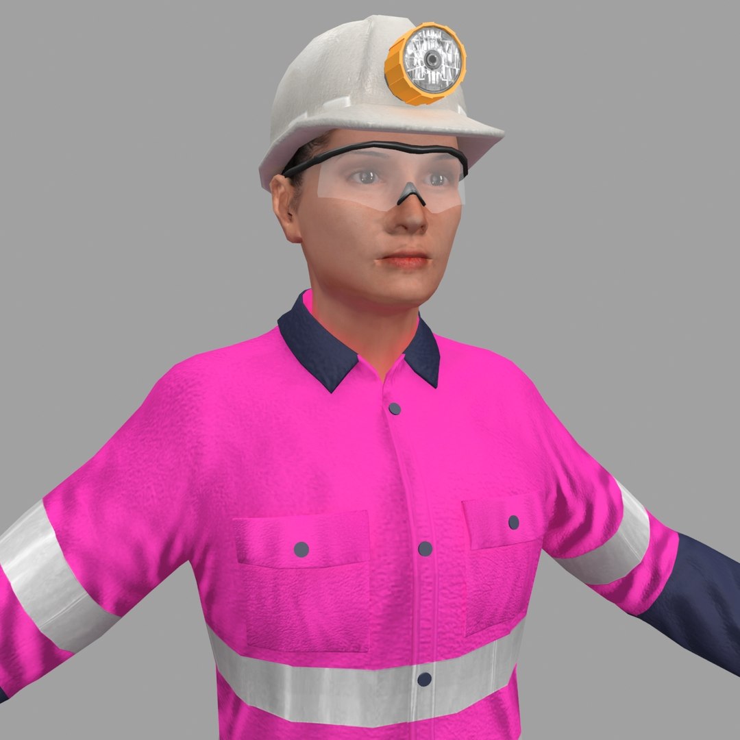 Female Miner Worker 3D - TurboSquid 1355841