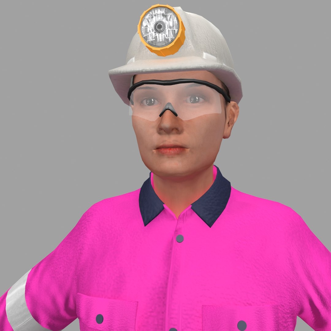 Female miner worker 3D - TurboSquid 1355841