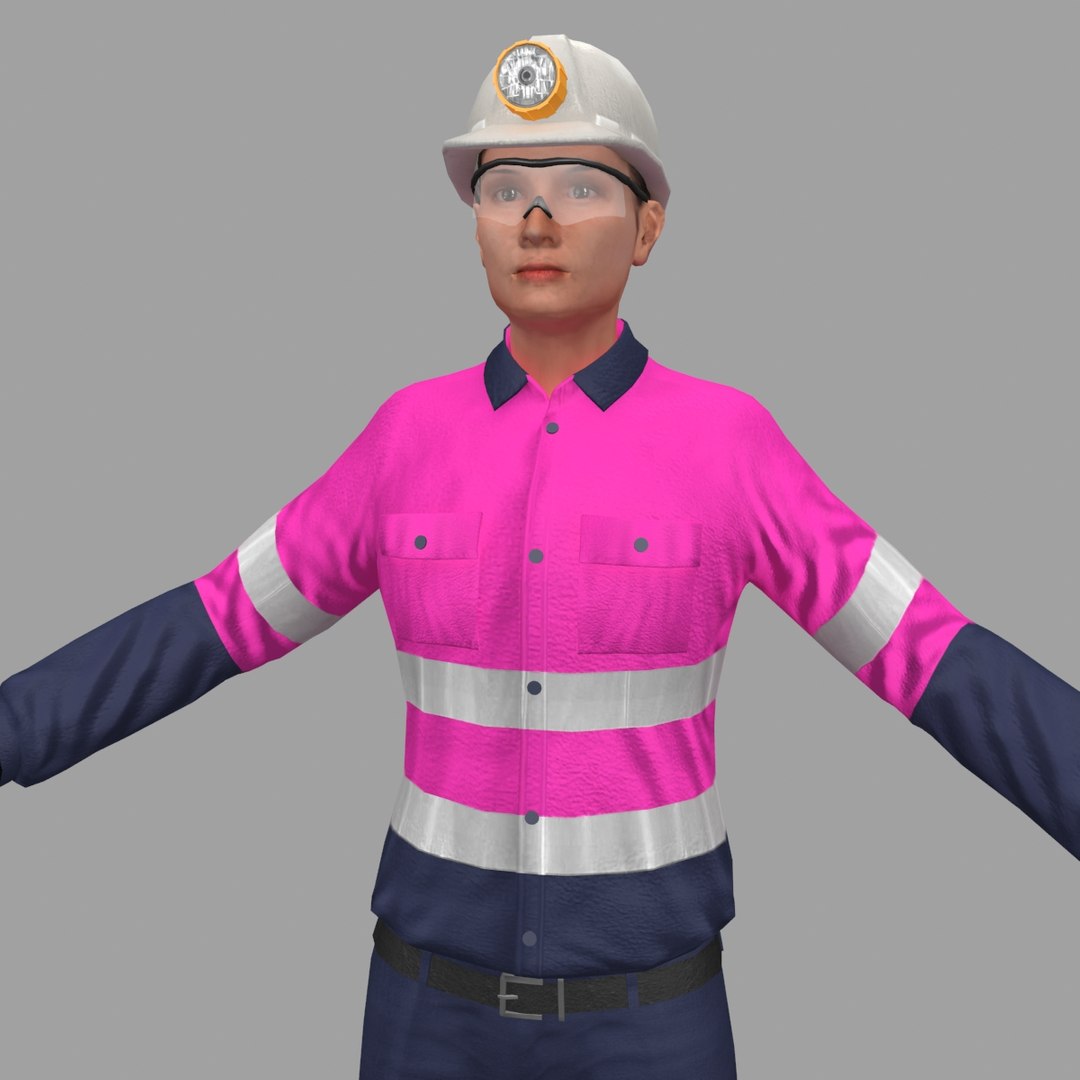 Female Miner Worker 3D - TurboSquid 1355841