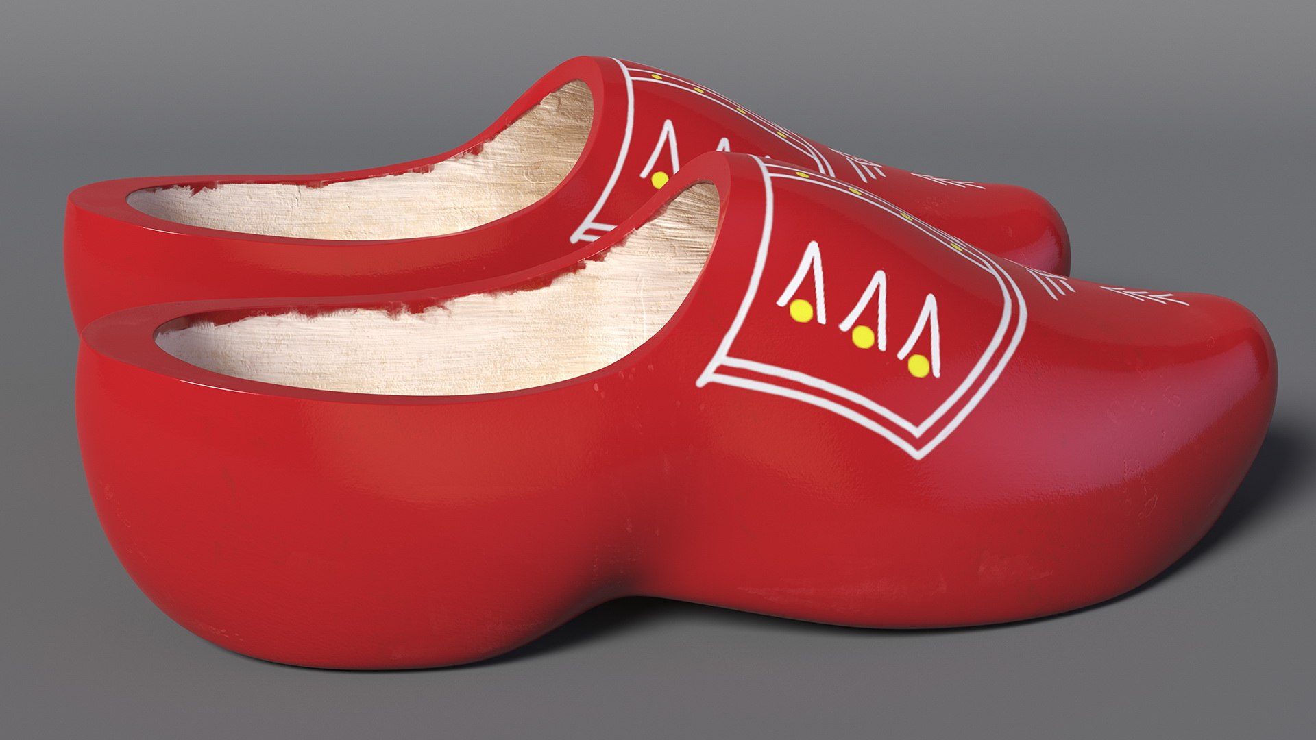 3D Red Dutch Clogs Shoes - TurboSquid 1974339