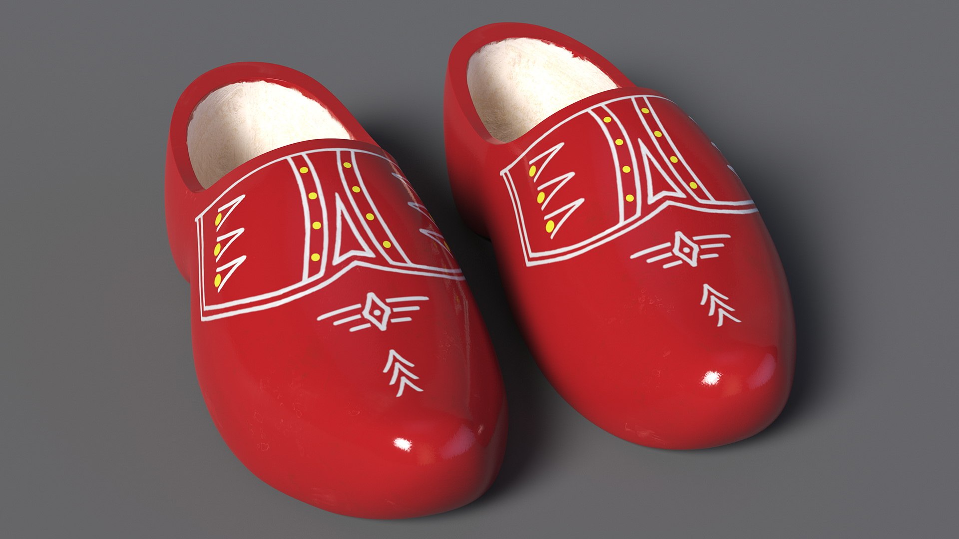 3D Red Dutch Clogs Shoes - TurboSquid 1974339