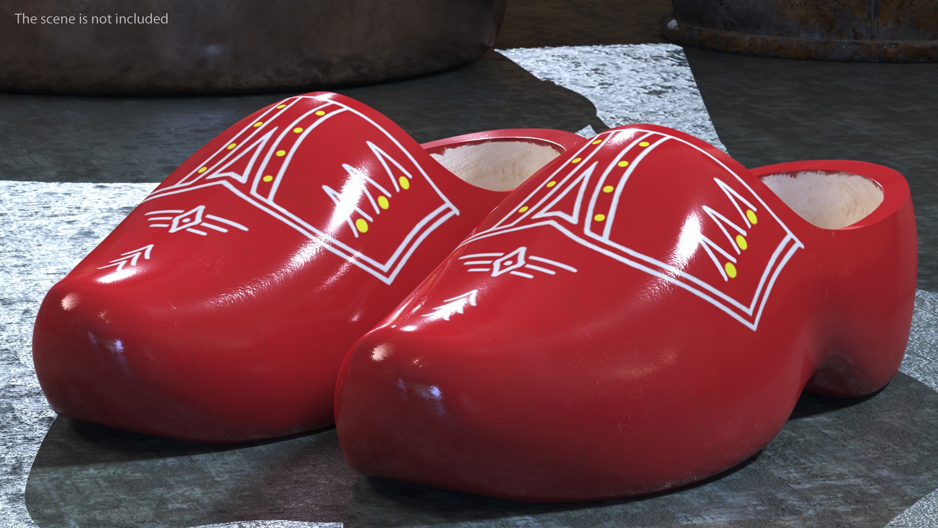 3D Red Dutch Clogs Shoes - TurboSquid 1974339