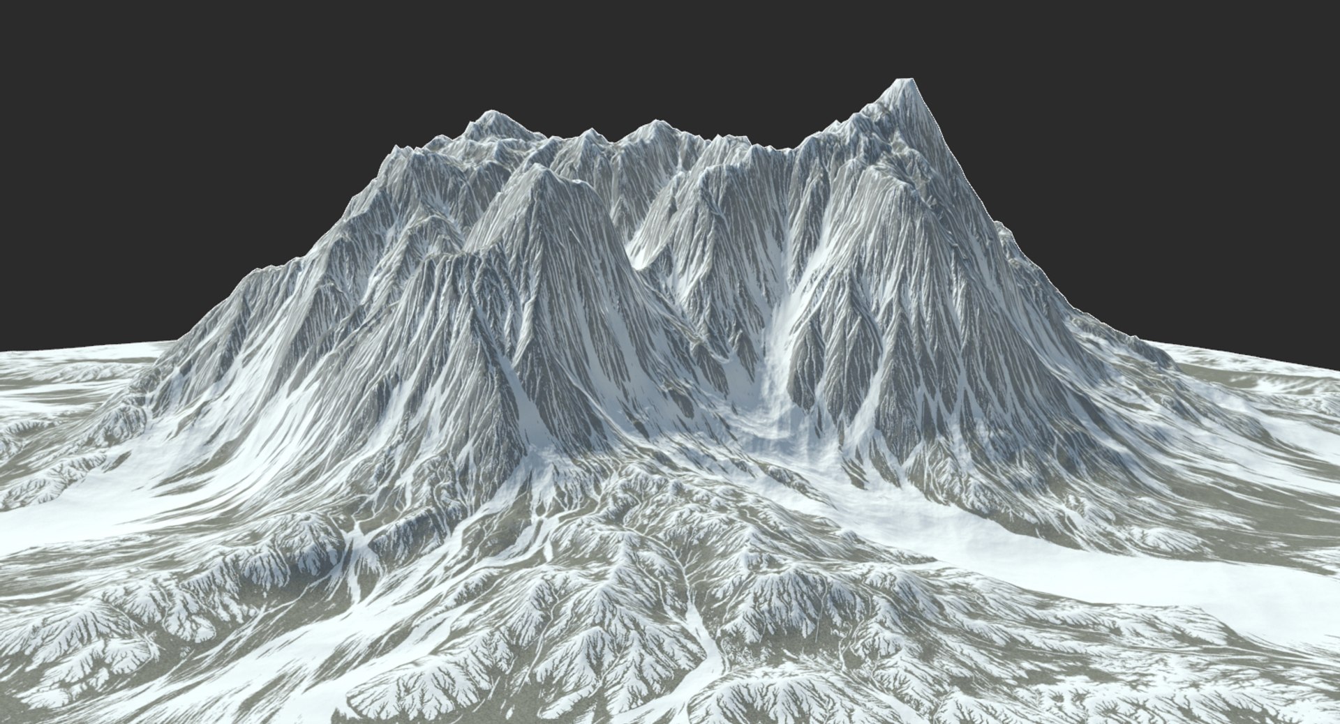 3ds max snow mountain
