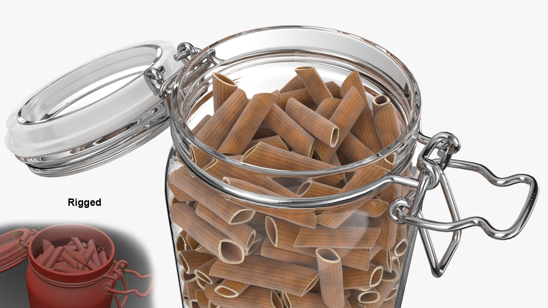 3D Model Whole Penne Pasta Jar - TurboSquid 2219899