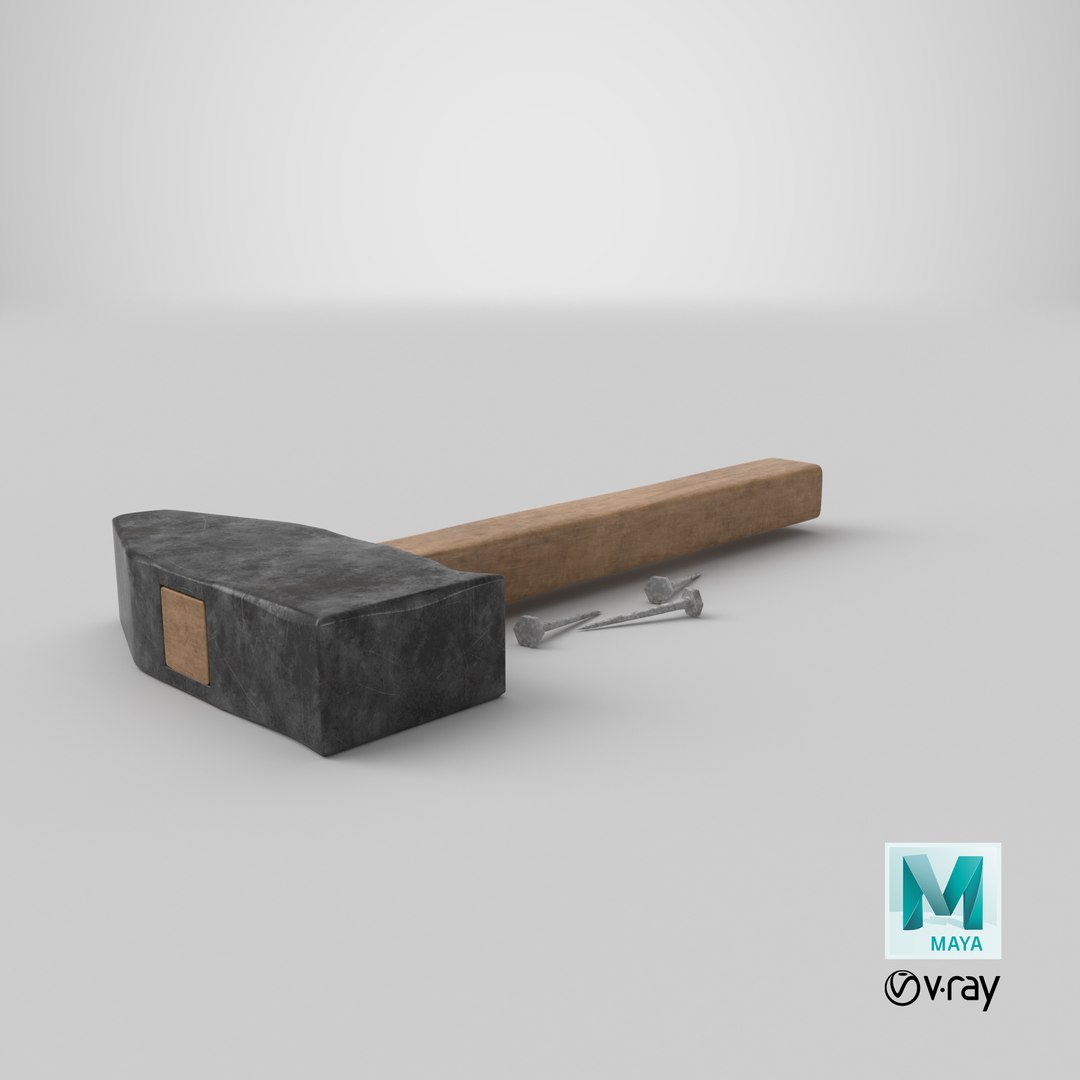 3D Old Hammer Nail Model - TurboSquid 1300082