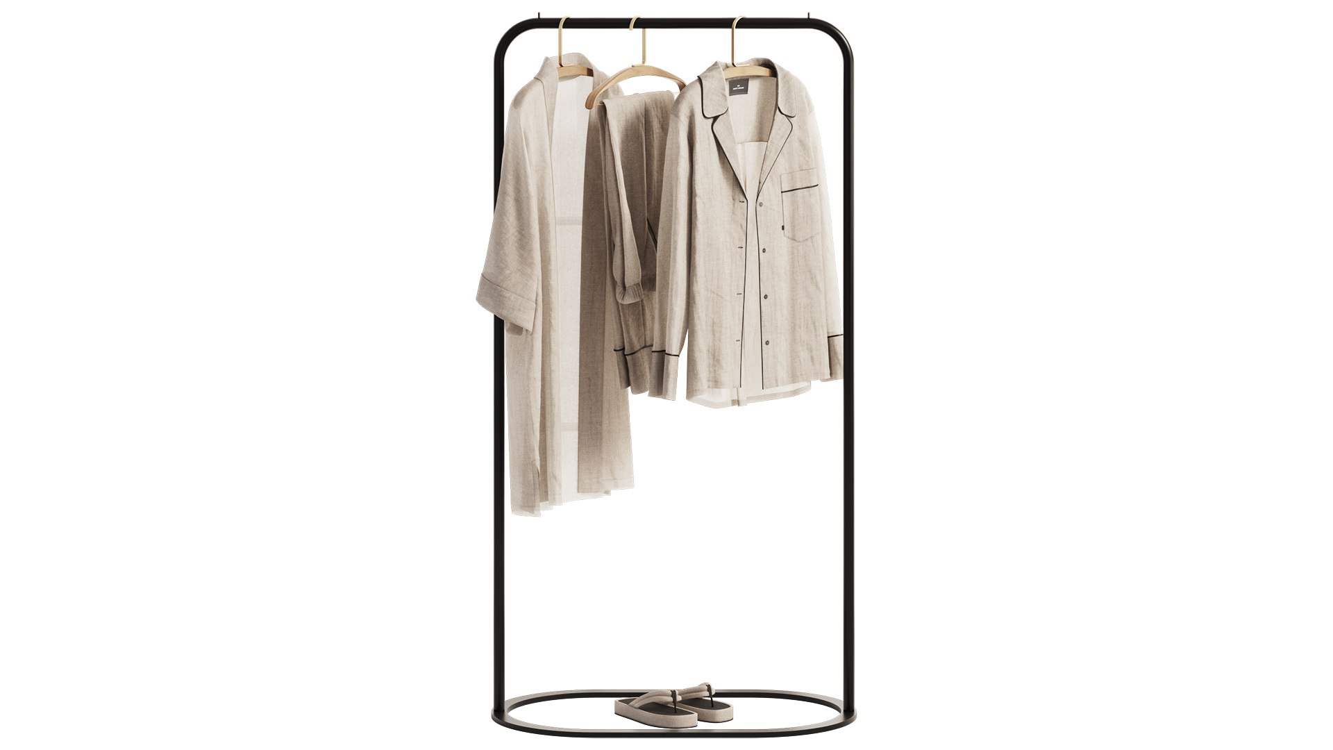 3D Linen Clothes On Rack Model - TurboSquid 2258319