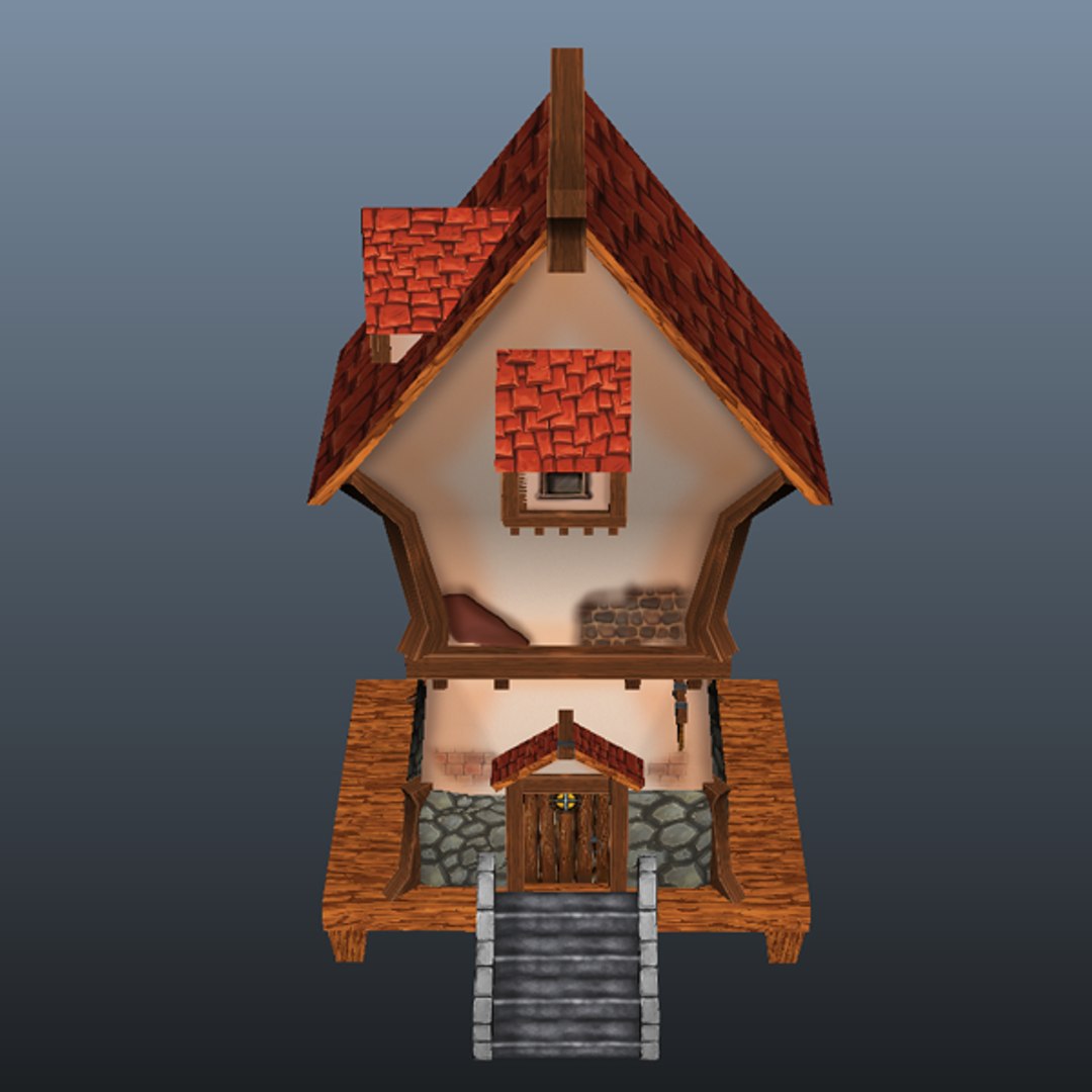 cartoon house 3d model