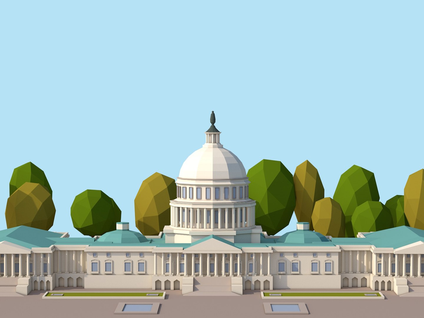 Cartoon United States Capitol Model - TurboSquid 1366572
