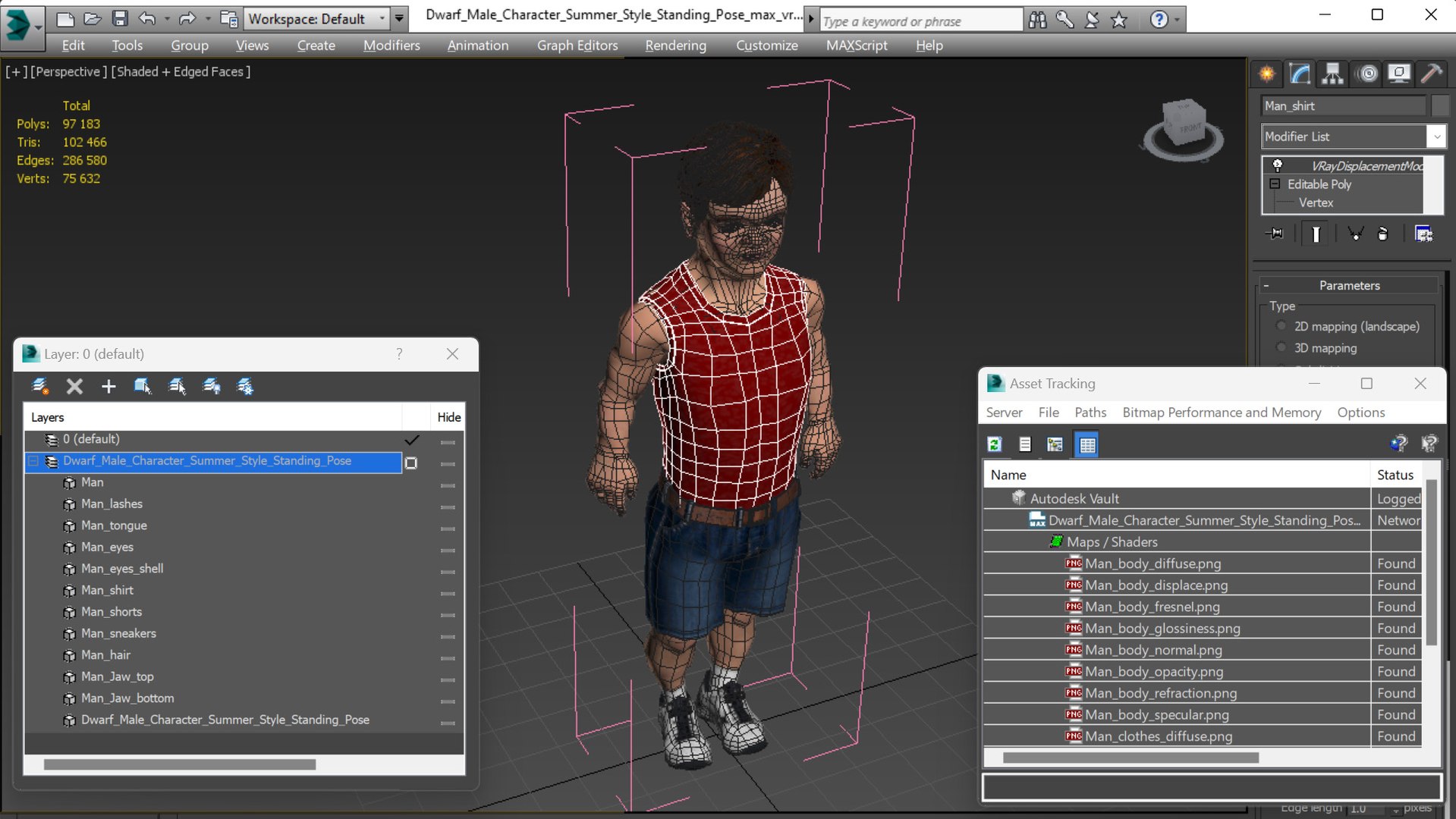 Dwarf Male Character Summer Style Standing Pose 3D - TurboSquid 2217977