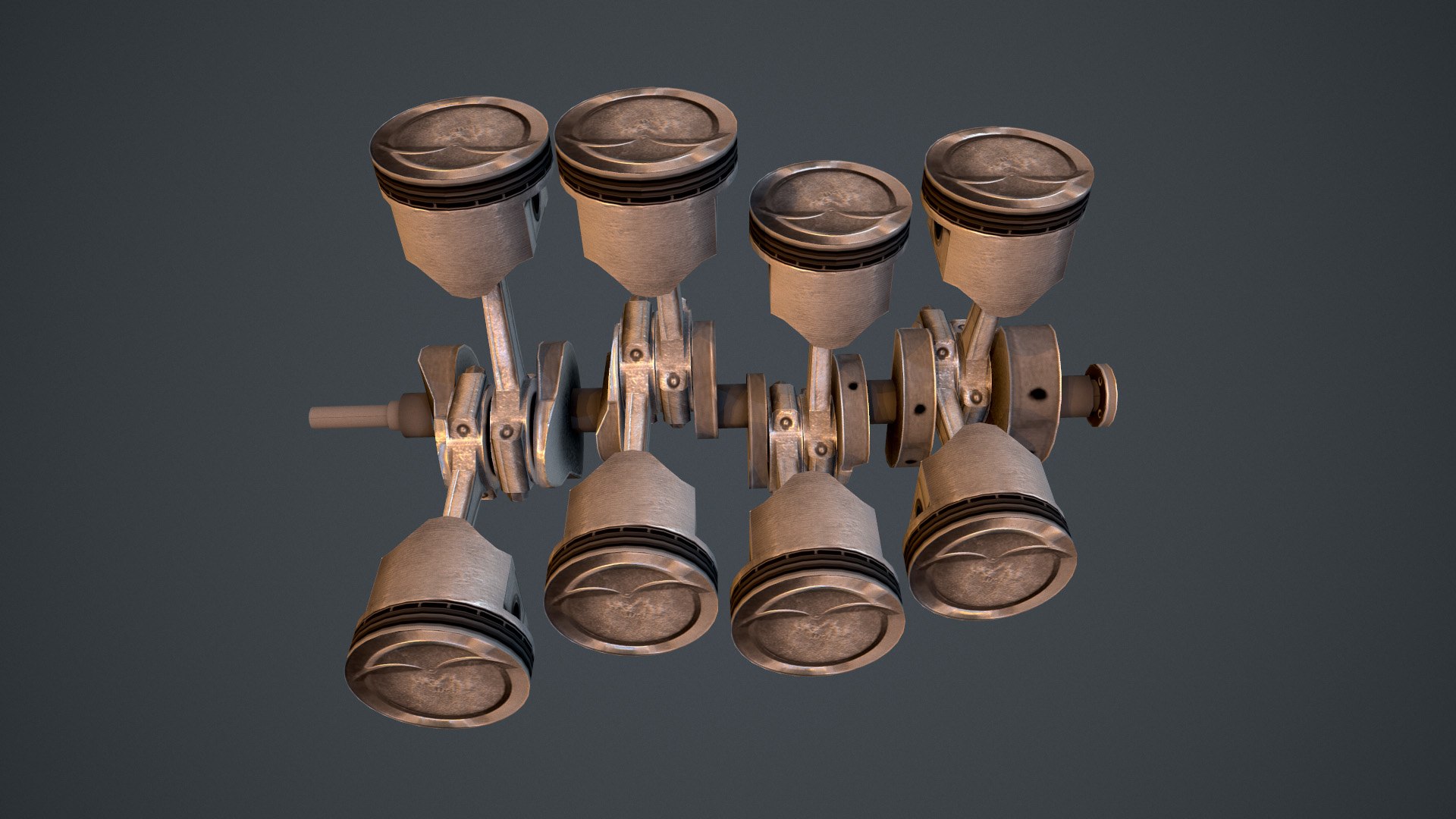 v8 pistons 3d obj