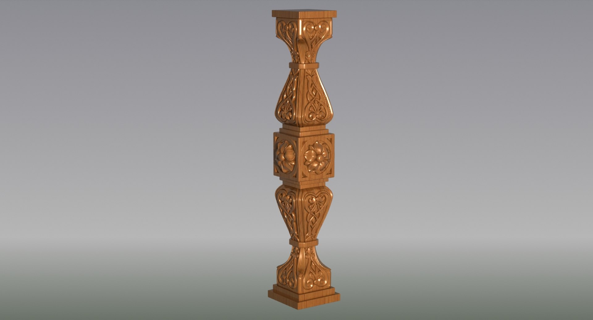 3d Model Carved Wooden Column