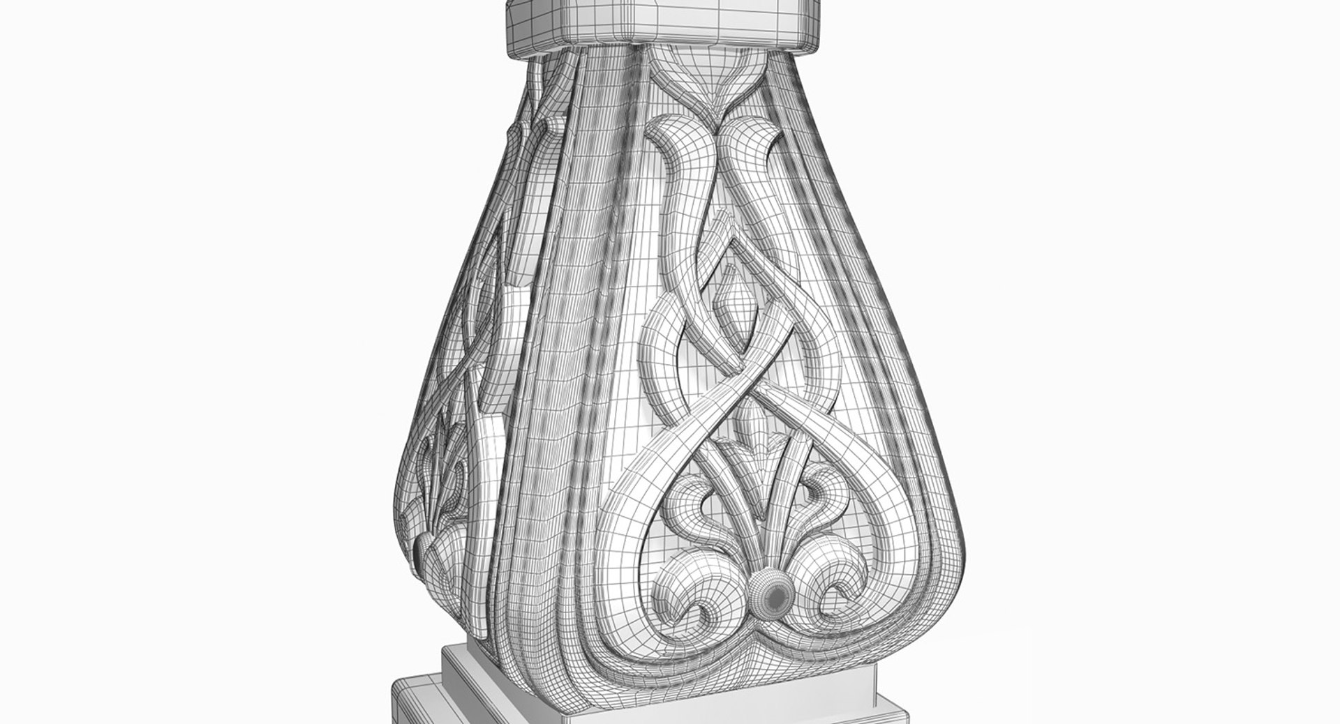 3d Model Carved Wooden Column