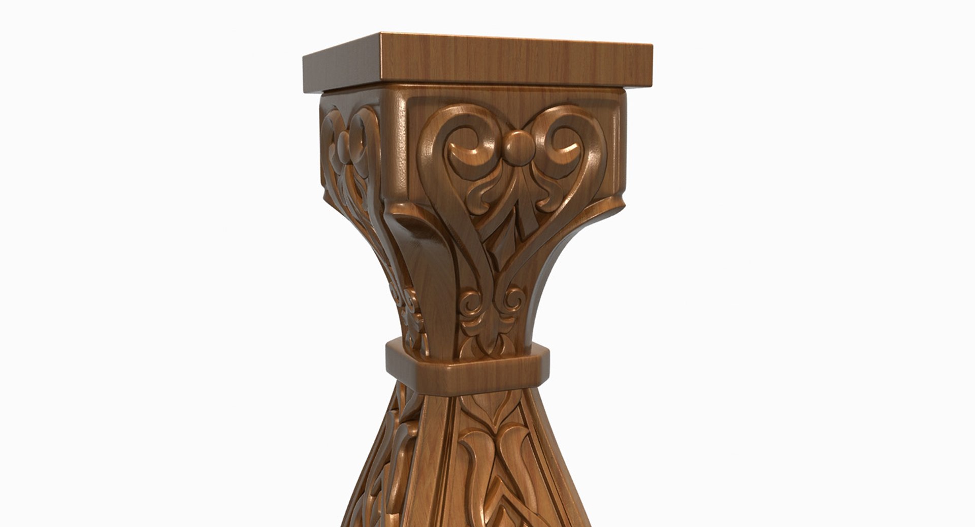 3d Model Carved Wooden Column