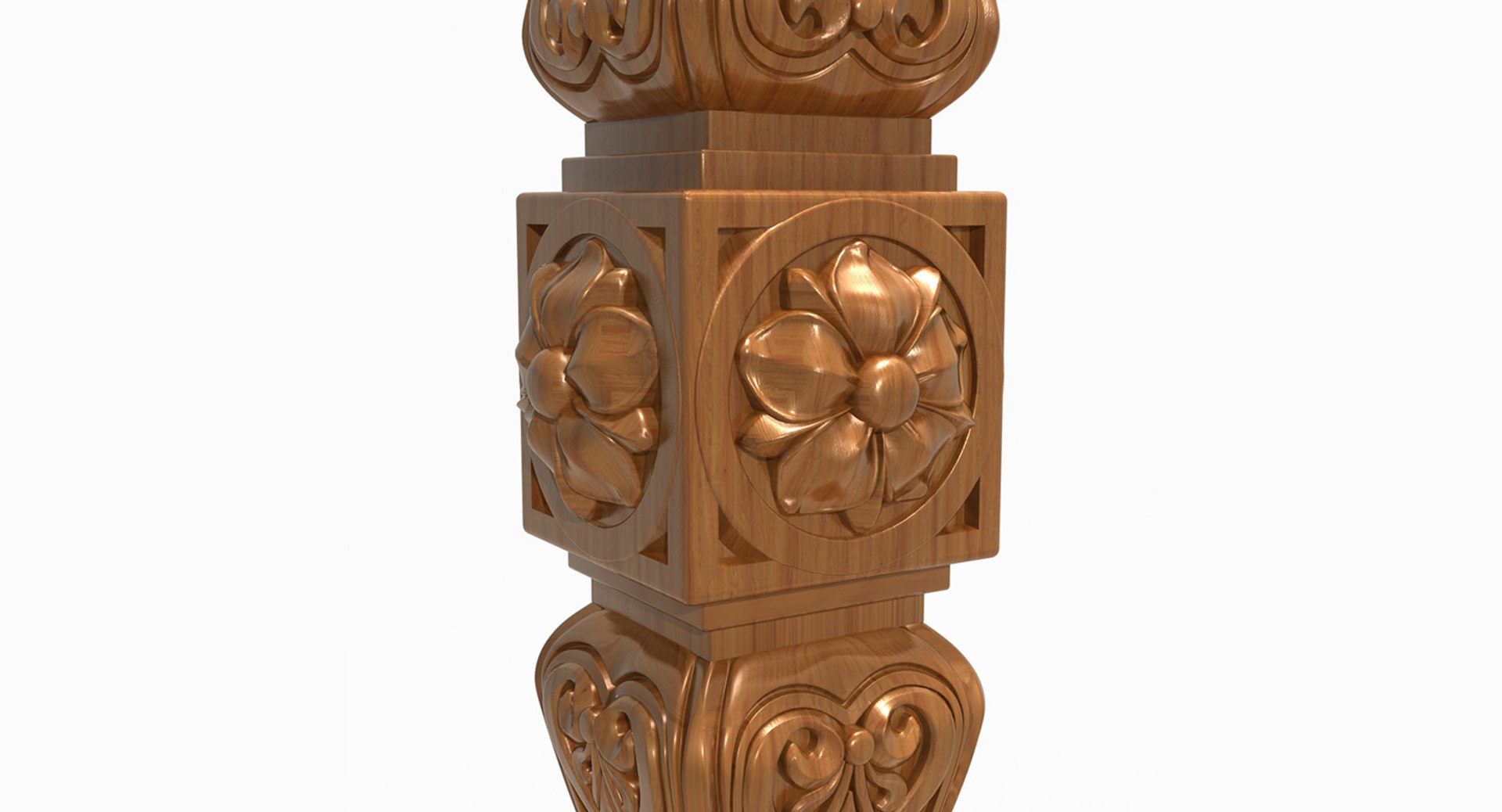 3d Model Carved Wooden Column