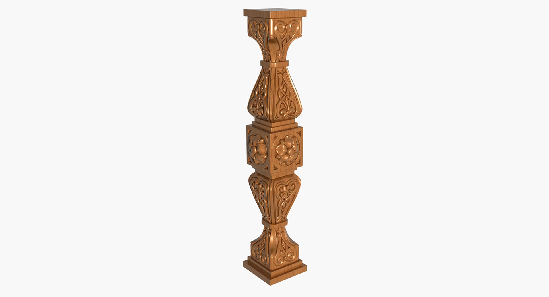 3d Model Carved Wooden Column