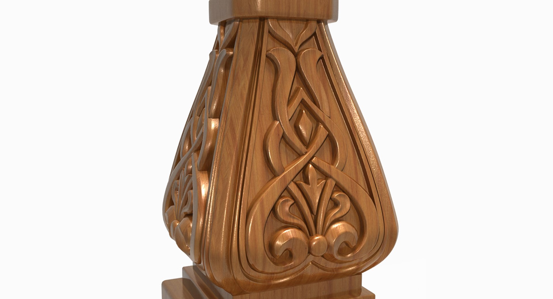 3d Model Carved Wooden Column