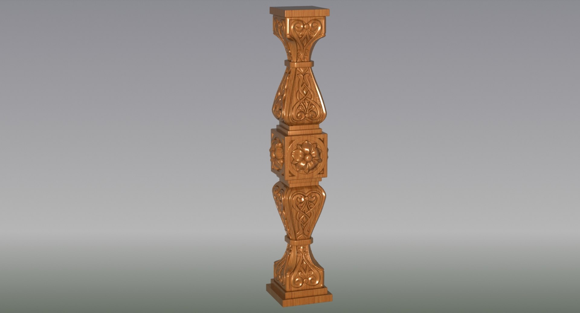 3d Model Carved Wooden Column