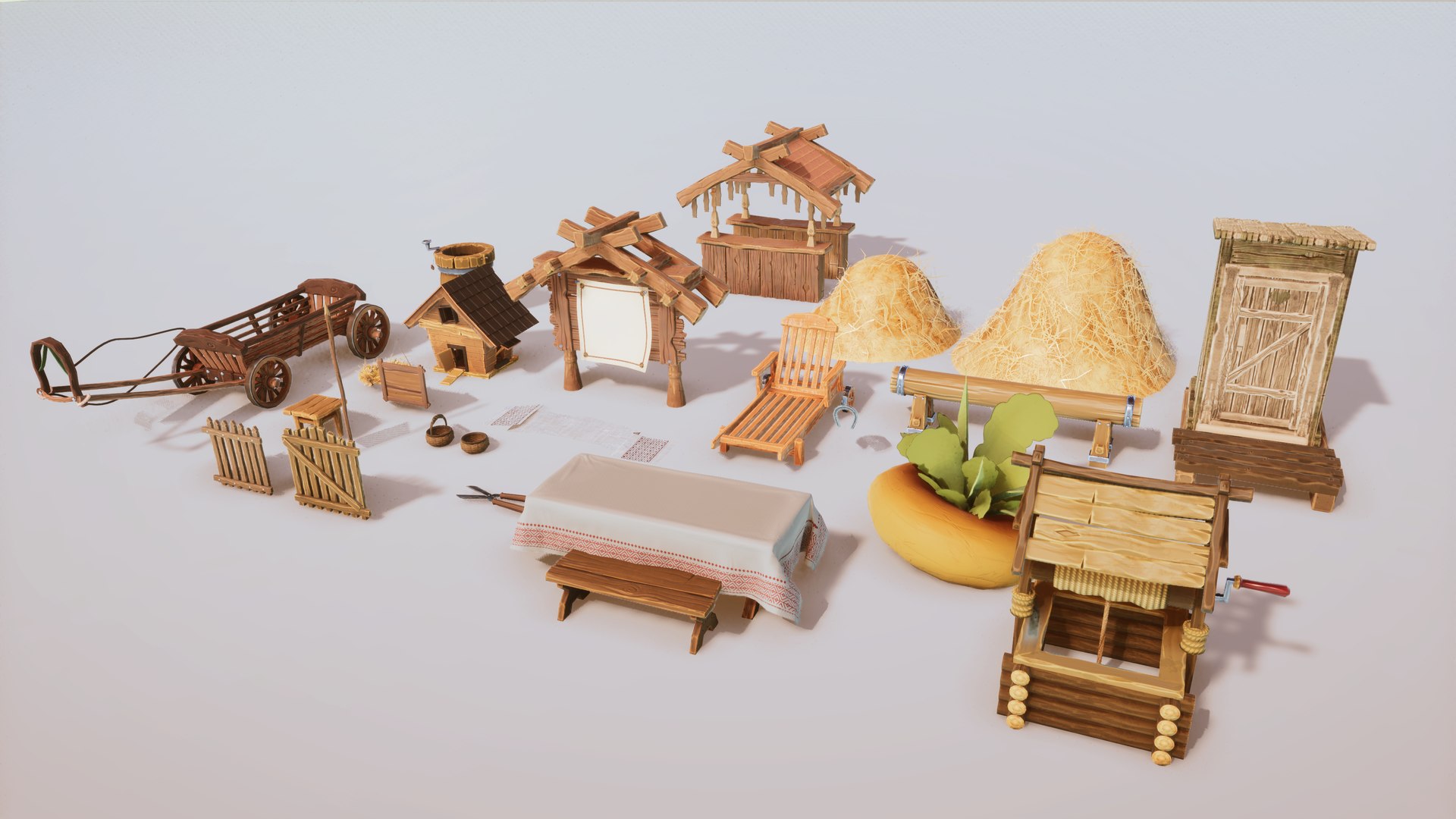 Stylize Village Props Kit 30 Plus Items 3D Model - TurboSquid 2084162