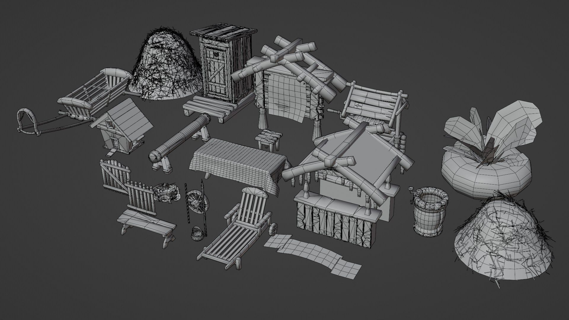 Stylize Village Props Kit 30 Plus Items 3D Model - TurboSquid 2084162