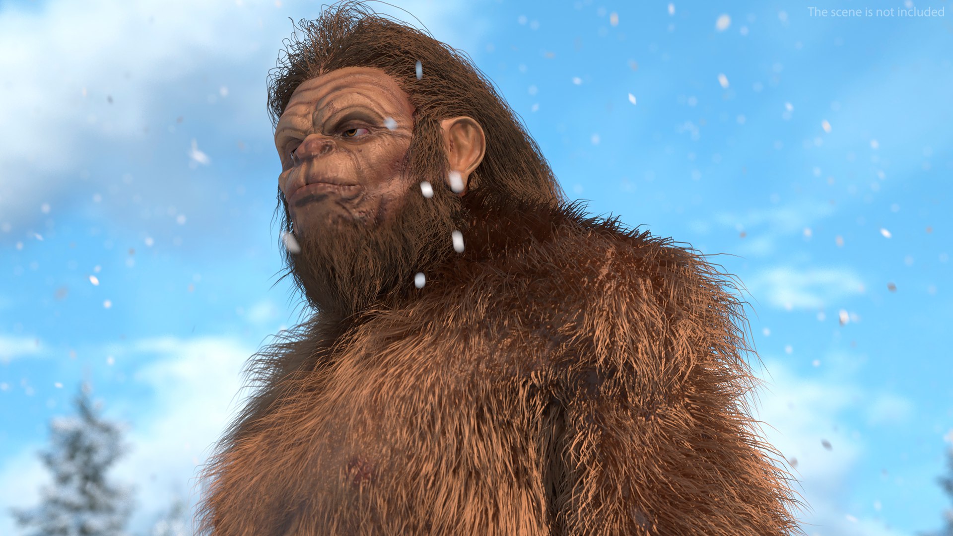 3D Bigfoot Standing Pose Fur - TurboSquid 2007308