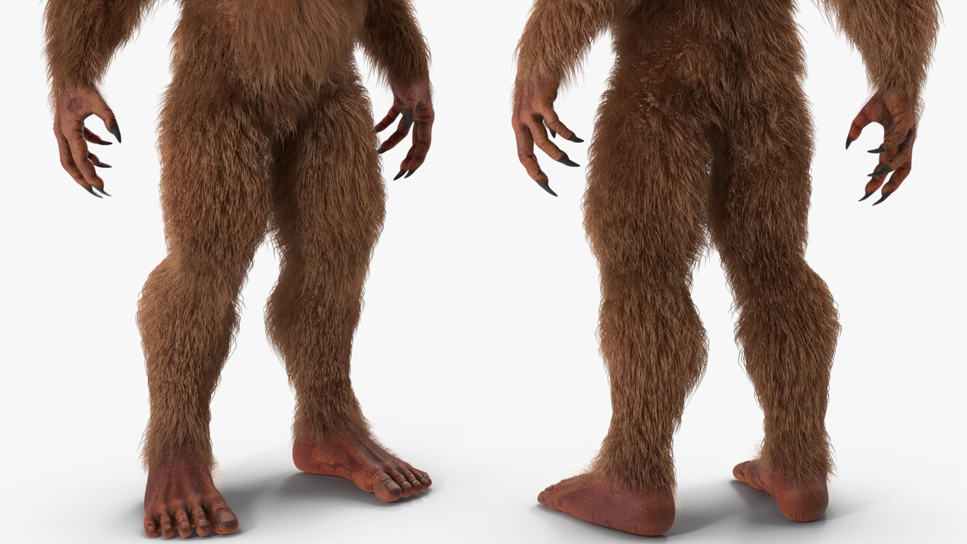 3D Bigfoot Standing Pose Fur - TurboSquid 2007308