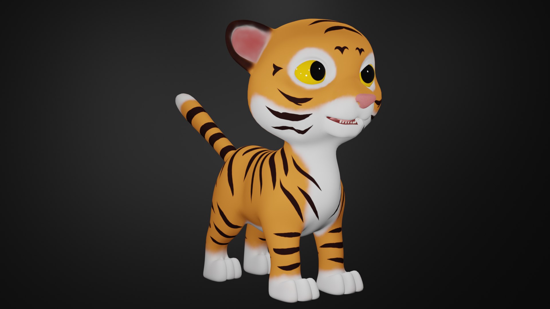 3D model cartoon tiger - TurboSquid 2007378