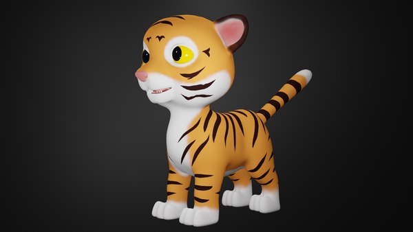 3D model cartoon tiger - TurboSquid 2007378
