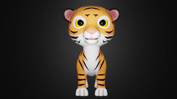 3D model cartoon tiger - TurboSquid 2007378