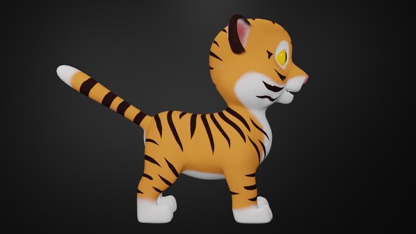 3D model cartoon tiger - TurboSquid 2007378