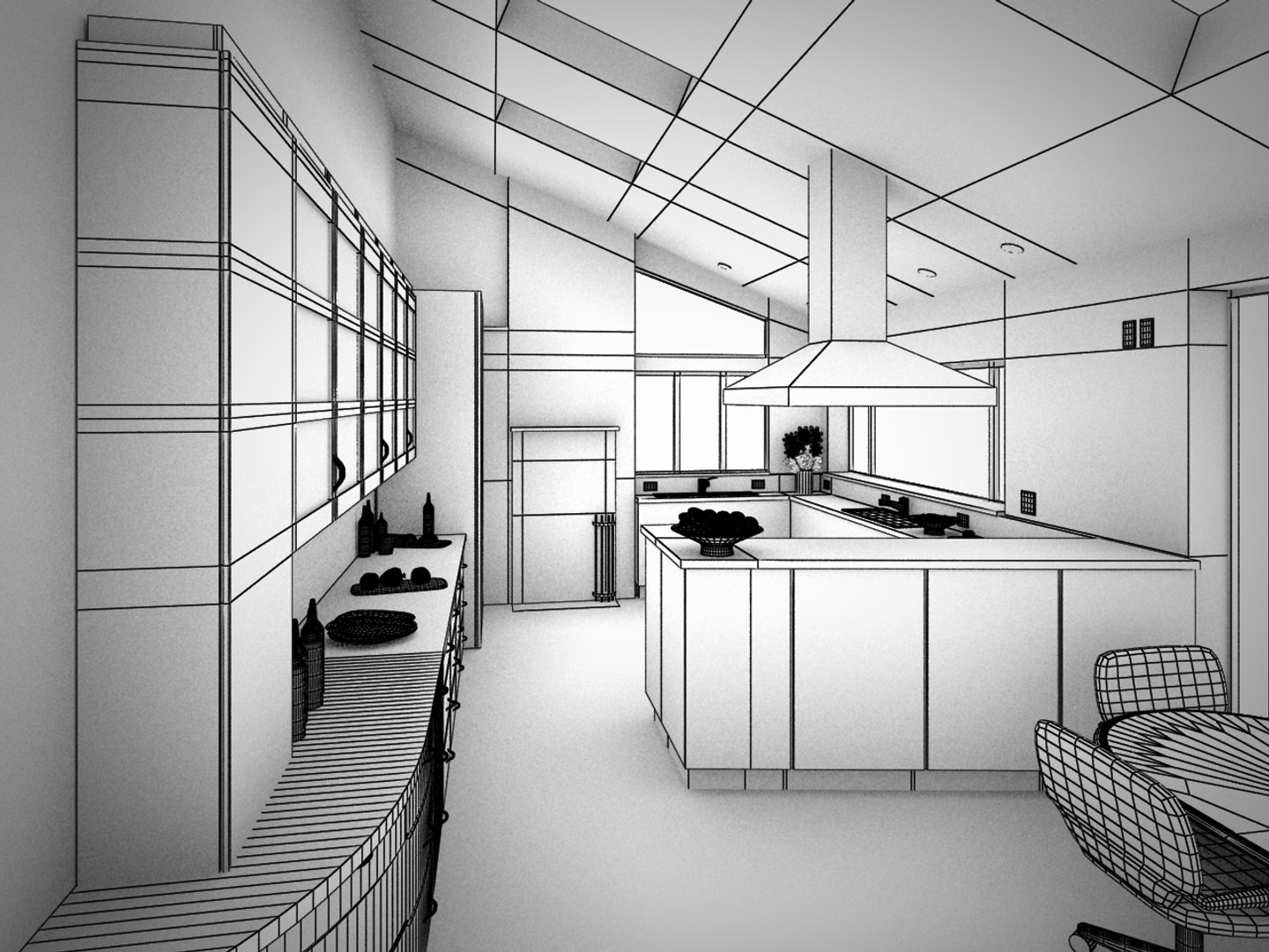 Kitchen Interior 3D Model - TurboSquid 1624875