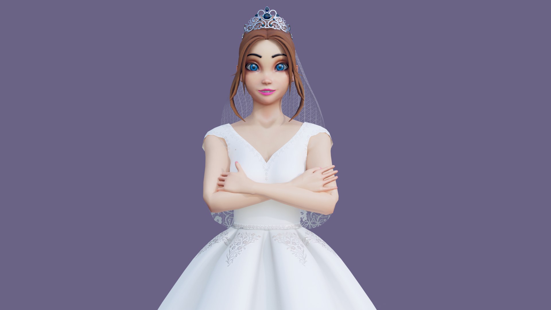 Cartoon Bride Blender Rigged 3D Model - TurboSquid 1859839