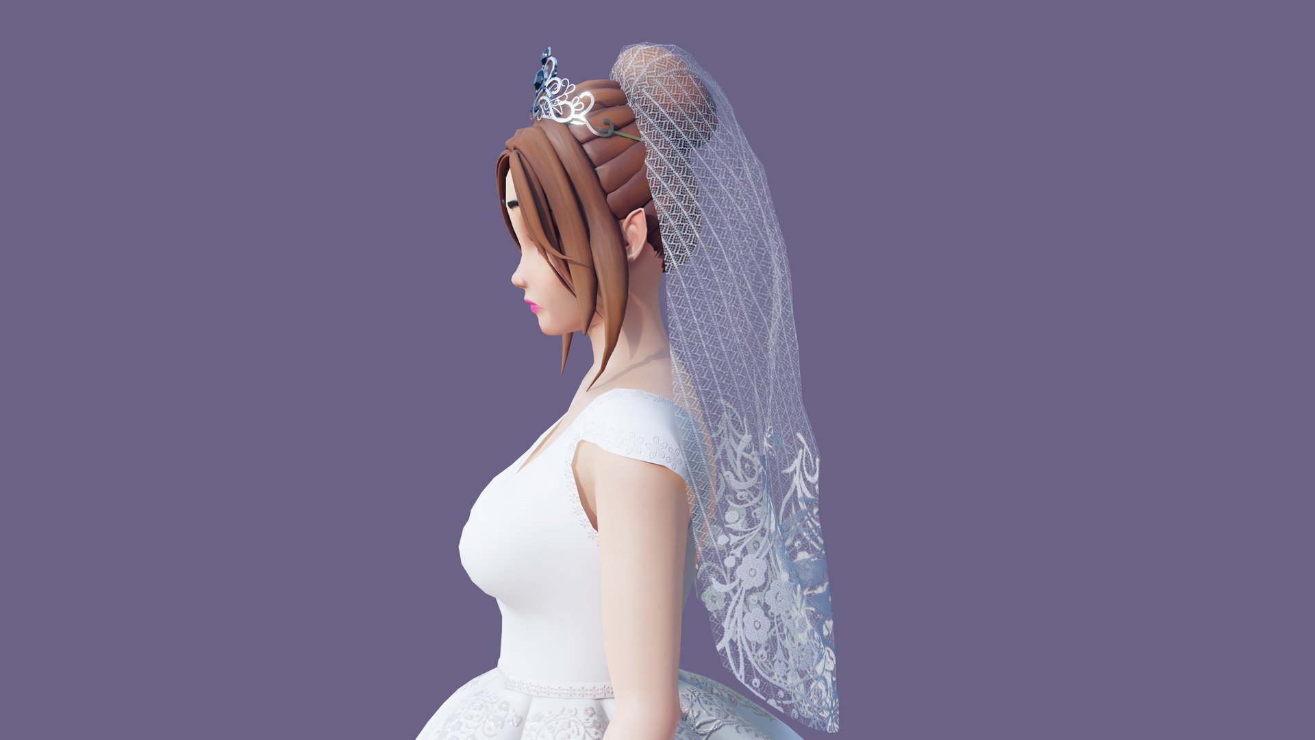 Cartoon Bride Blender Rigged 3D Model - TurboSquid 1859839