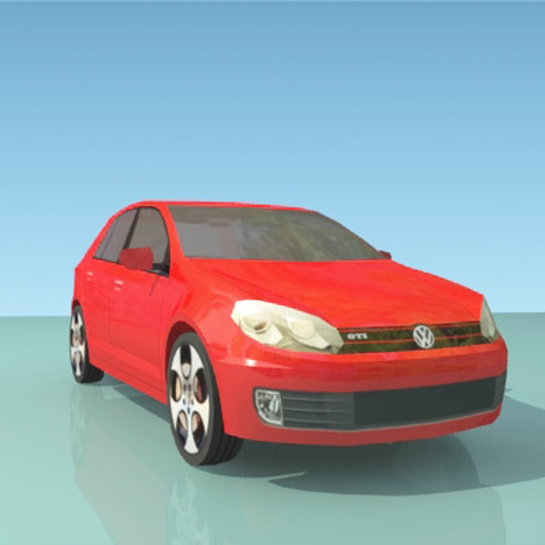 3ds Max Low-poly Golf Gti