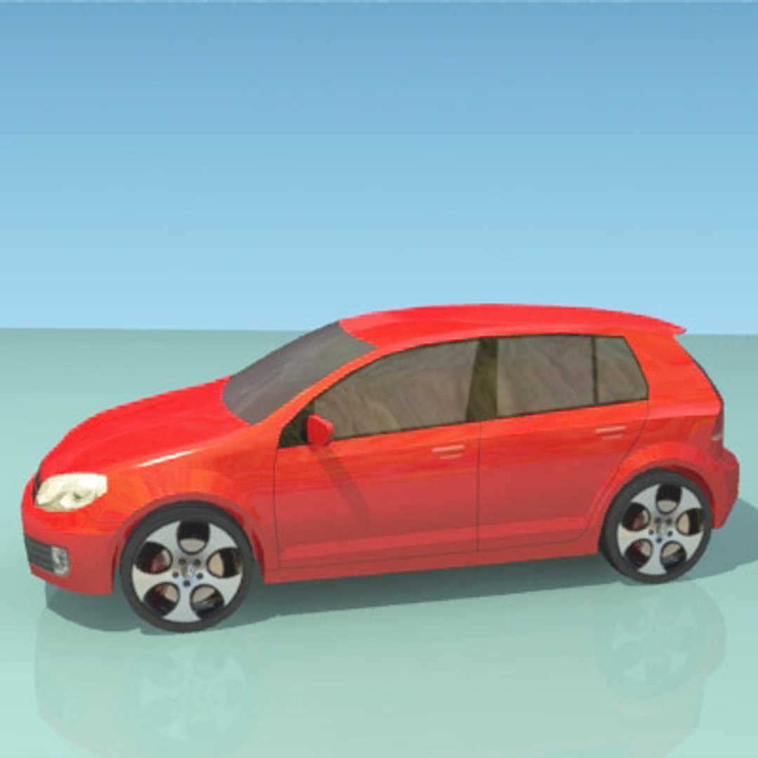 3ds Max Low-poly Golf Gti