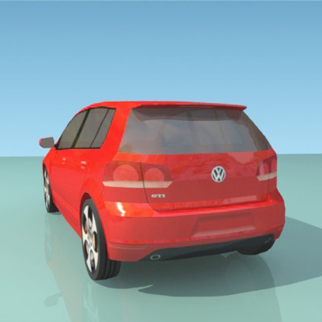 3ds Max Low-poly Golf Gti