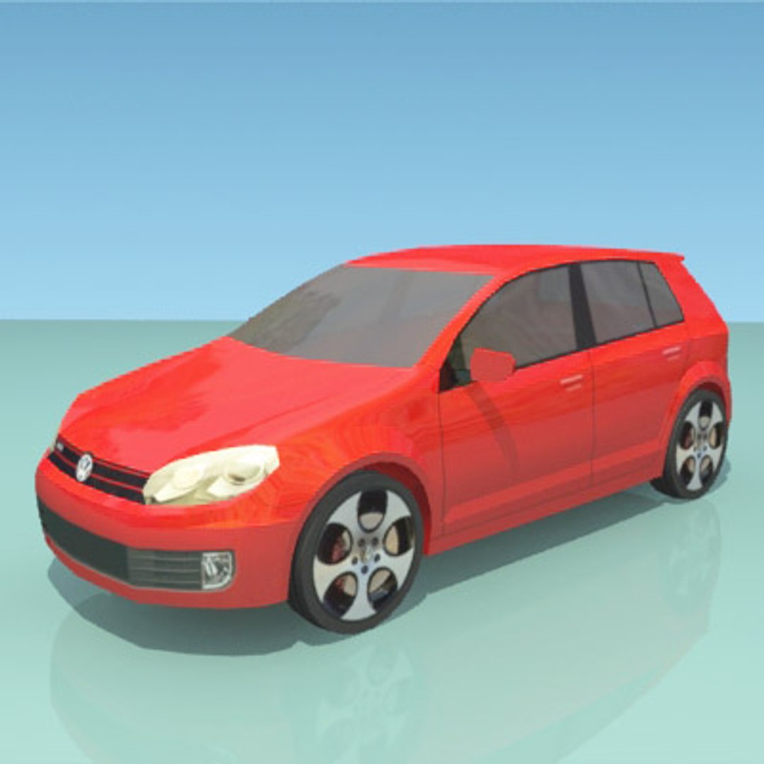 3ds Max Low-poly Golf Gti