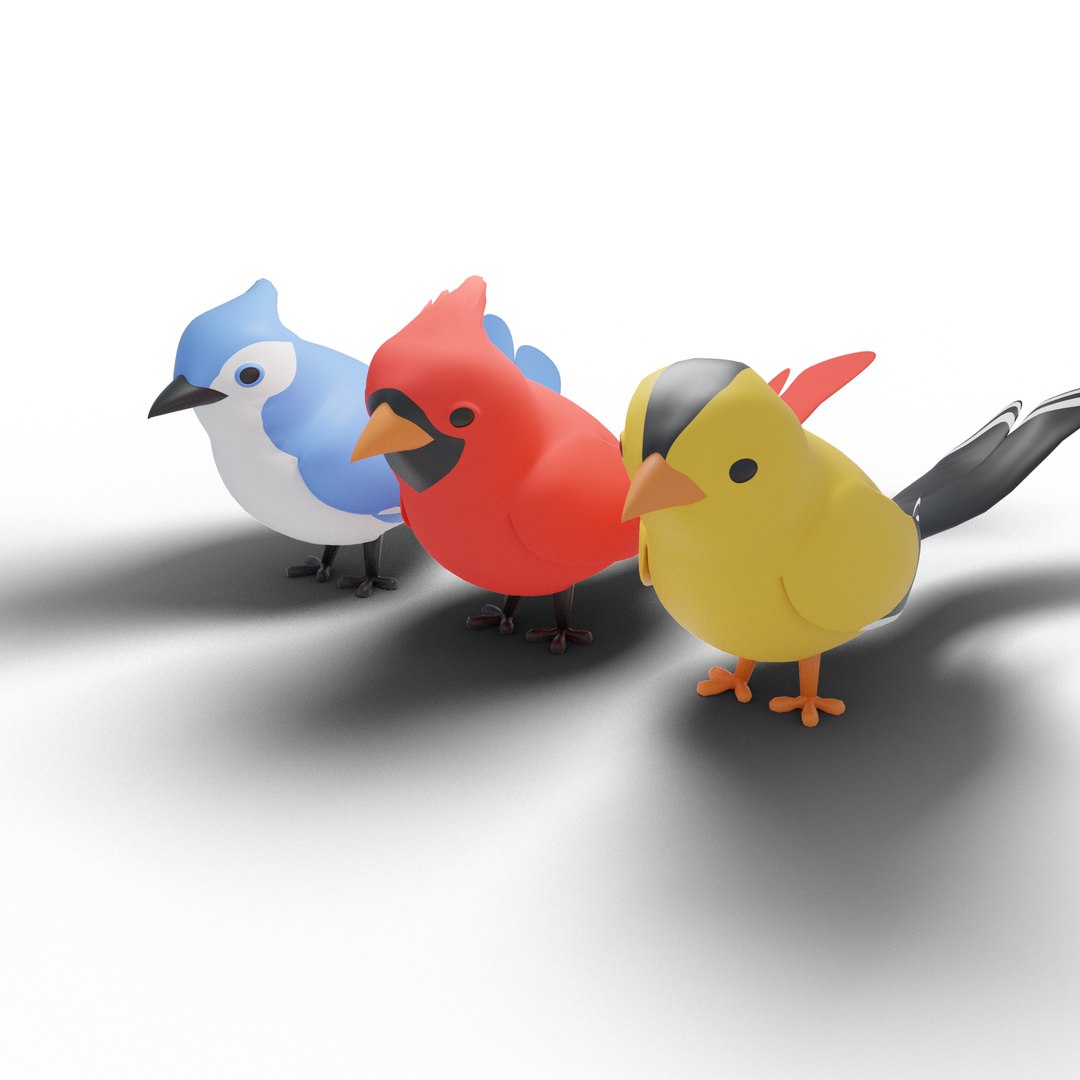 3 Birds Stylized 3d Model 3D Model - TurboSquid 2413069