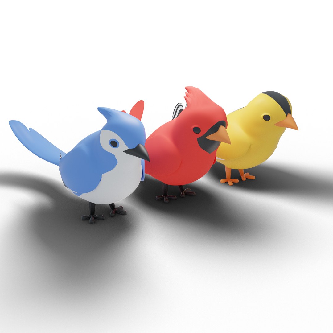 3 Birds Stylized 3d Model 3D Model - TurboSquid 2413069