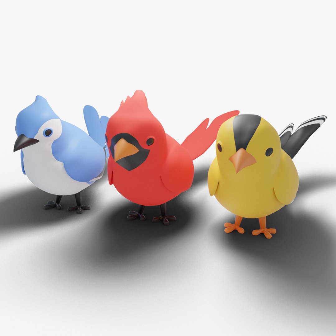 3 Birds Stylized 3d Model 3D Model - TurboSquid 2413069