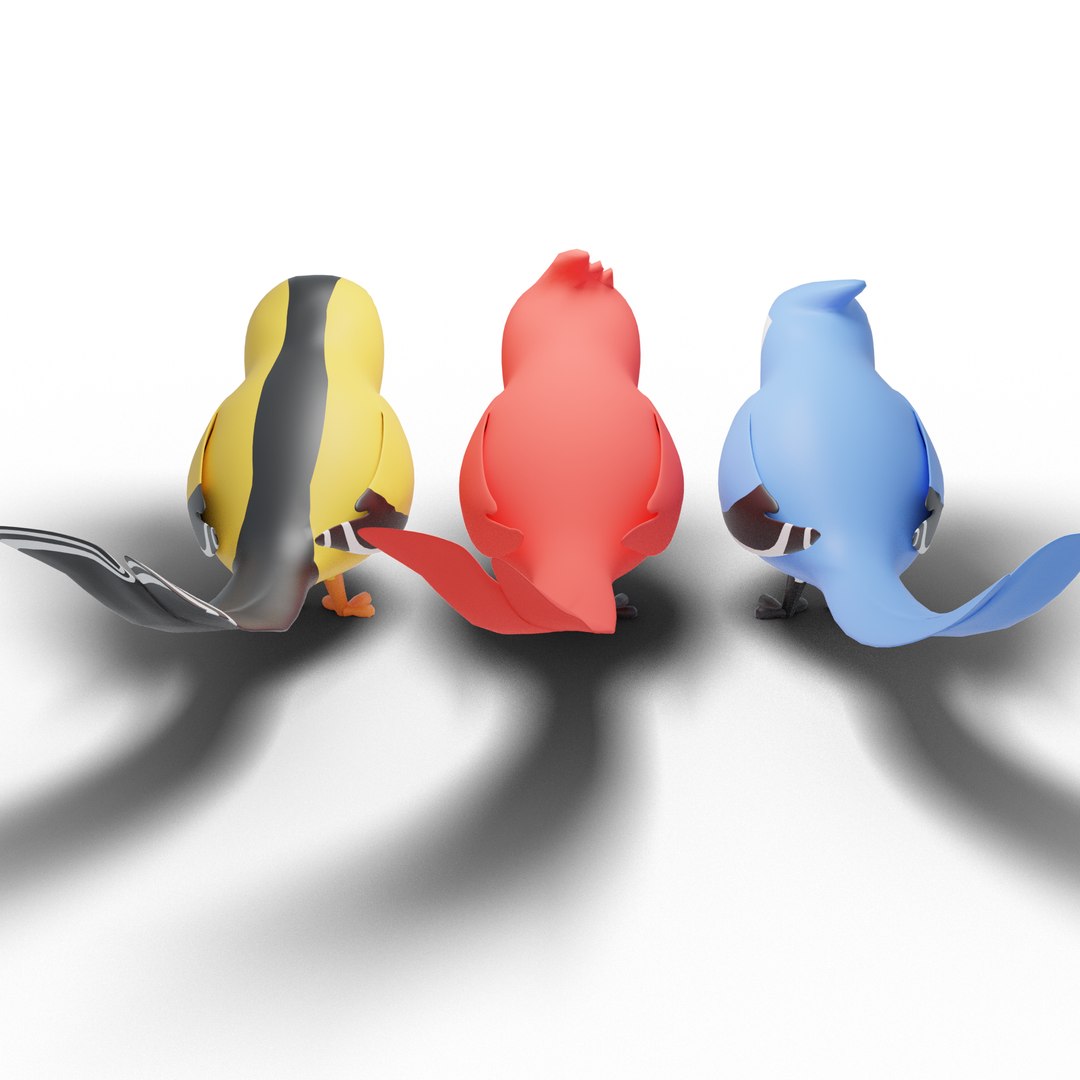 3 Birds Stylized 3d Model 3D Model - TurboSquid 2413069