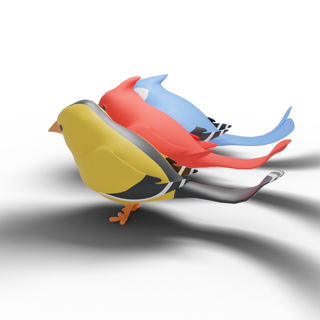3 Birds Stylized 3d Model 3D Model - TurboSquid 2413069