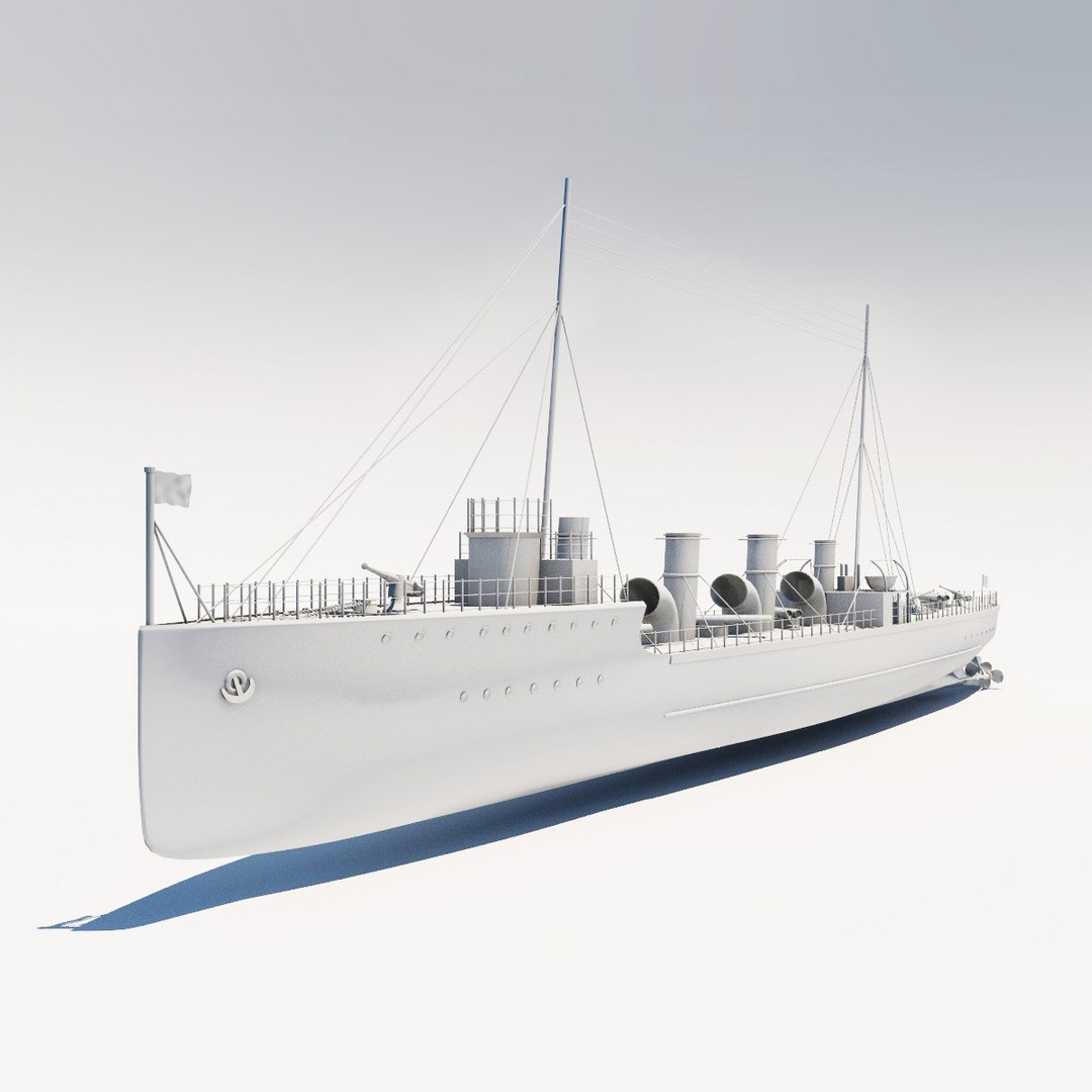 high-poly russian novik ships 3d model